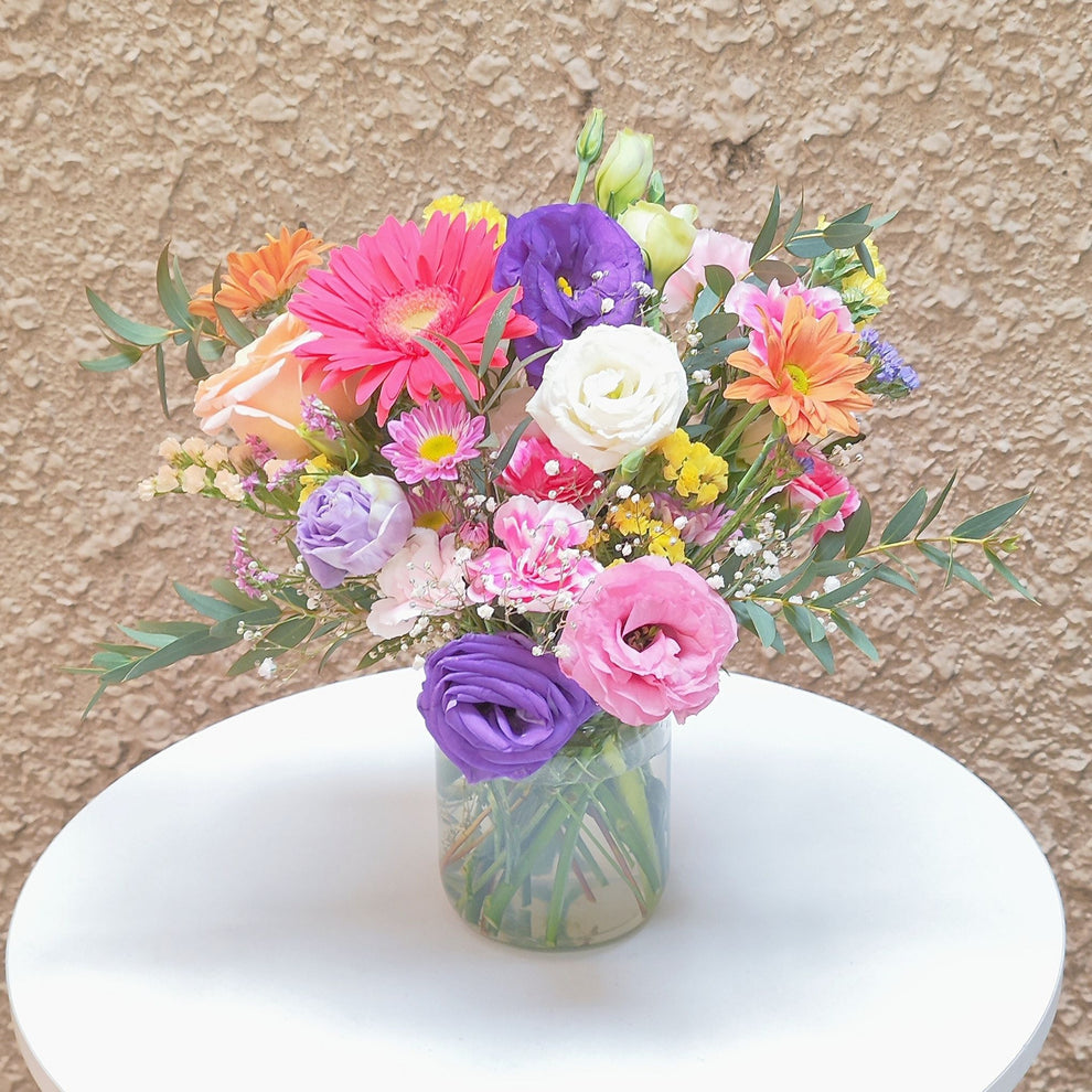 Assorted Colorful Flowers in Small Vase Arrangement – Gentle Doves ...